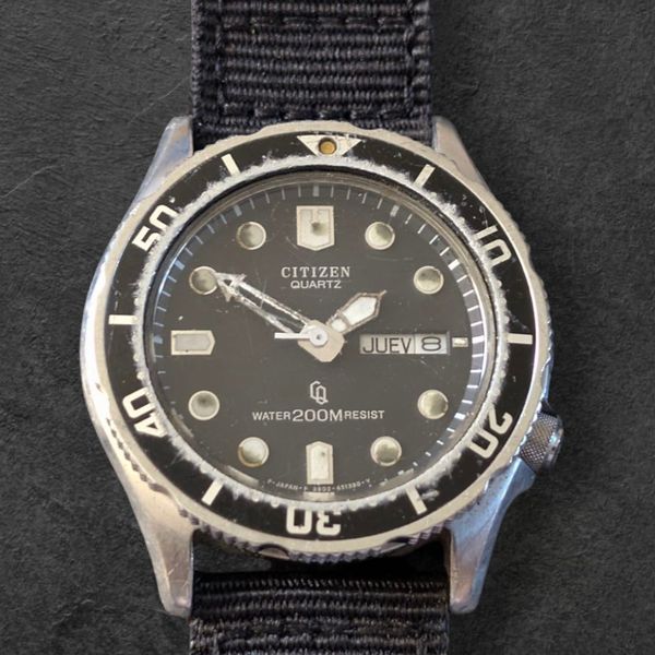 Citizen Quartz Mens Diver Style Watch 200M Water Resistant Black Dial ...