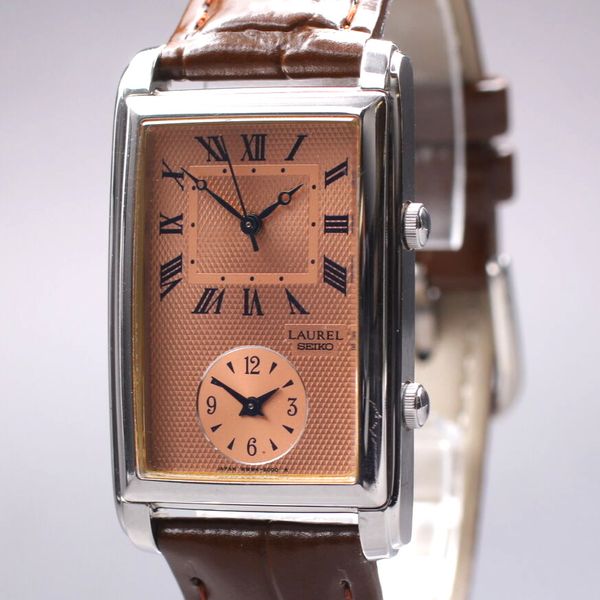 Rare Seiko Laurel WWW4-5000 Dual Time QZ Watch- Salmon Dial -Near Mint ...