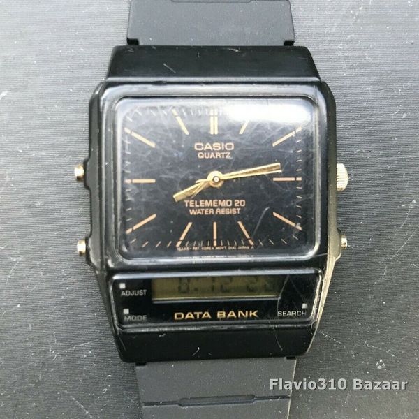 Vintage CASIO AB-10W (344) Data Bank Telememo 20 Korea DK 30mm watch New Battery | WatchCharts ...