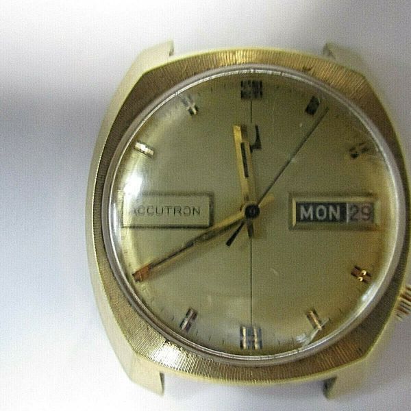 Vintage Men's Bulova Accutron Watch N3 10k Gold Filled 2182 Running ...
