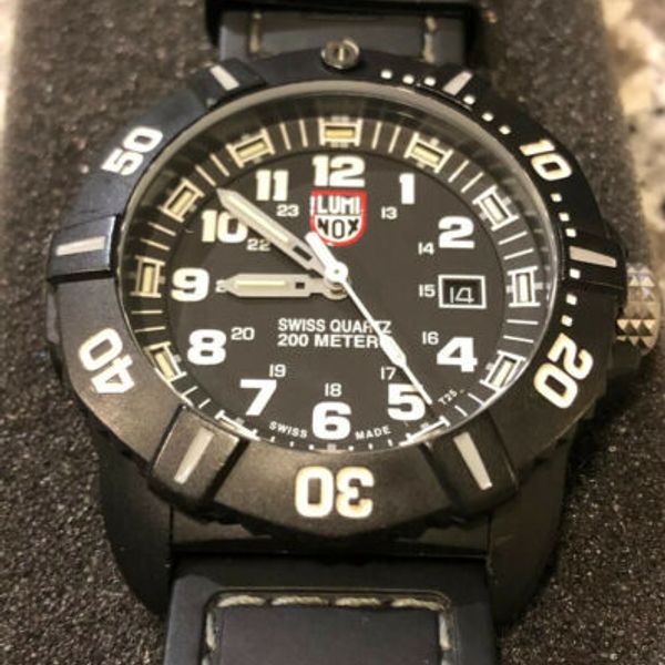 Luminox Navy Seal Series 3020 Coronado Carbon Case Genuine Rubber Band ...
