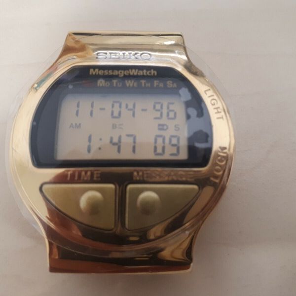 RARITY NEW SEIKO MESSAGEWATCH MA52-4A10 WRISTWATCH LCD GOLD ...