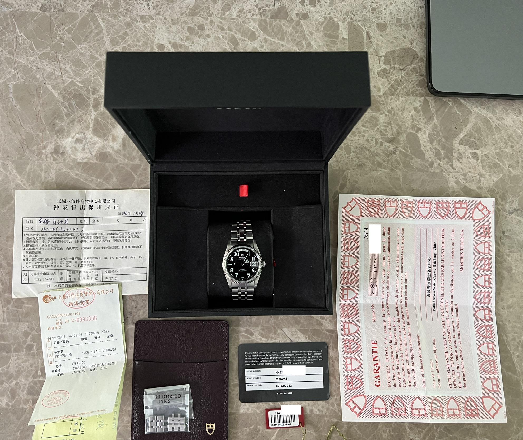 For Sale Tudor Date Day 76214 California Dial, Full Set, Tudor Service ...