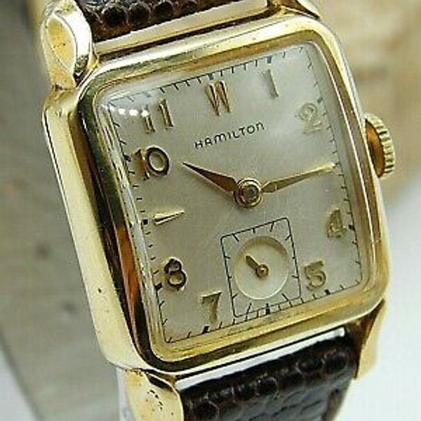 Vintage 1954 Hamilton "Fulton" cal 747 17 jewel 10K gold filled wrist ...