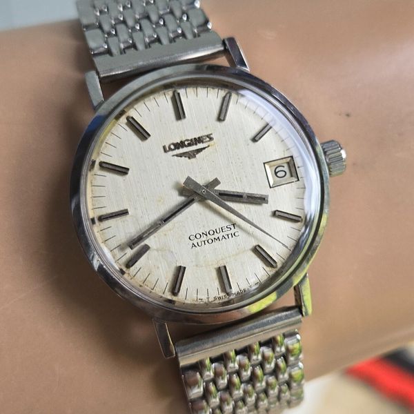 Vintage LONGINES CONQUEST men's automatic watch date Cal.6651 swiss ...