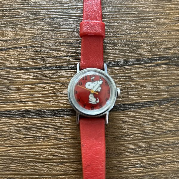 Snoopy Timex 1958 Red Mechanical Wind Kids Watch. Working. Original ...