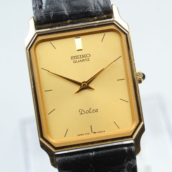 [Exc+5] Vintage 1985 SEIKO Dolce 7731-5210 Quartz Gold Men's Watch From JAPAN | WatchCharts ...