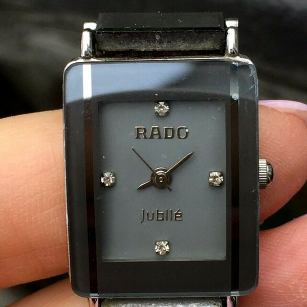 Rado Jubile Ladies Rectangular Grey Diamond Dial Watch Running ...