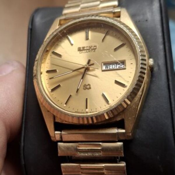 Seiko Sq Gold Tone Mens Vintage 1980s Quartz Watch | WatchCharts Marketplace