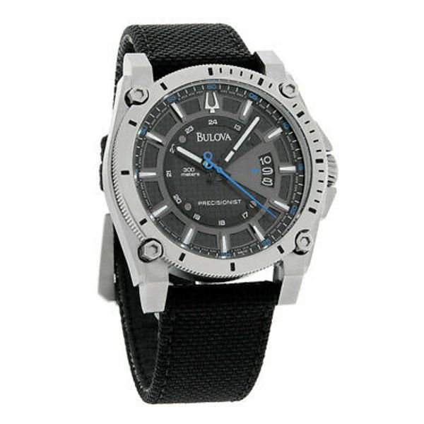 Bulova Precisionist Mens Champlain Black Carbon Fiber Watch 96B132 ...