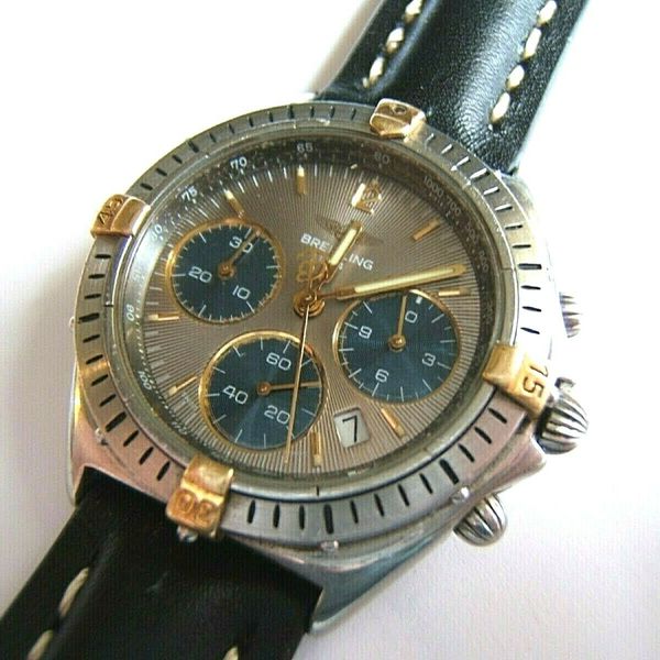 BREITLING CHRONO SEXTANT WINDRIDER B55045 MECA QUARTZ 18K / SS ORIG BOX ...