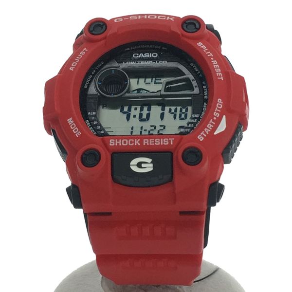 [Used] CASIO Quartz watch/G-SHOCK/Digital/Rubber/RED/RED [Clothing ...