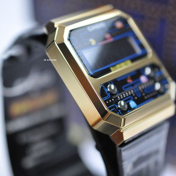 Casio Vintage A100WEPC PAC-MAN Digital Black/Gold Watch A100WEPC-1B ...