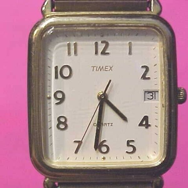 MEN's TIMEX SQUARE QUARTZ CALENDAR WATCH U-19 | WatchCharts