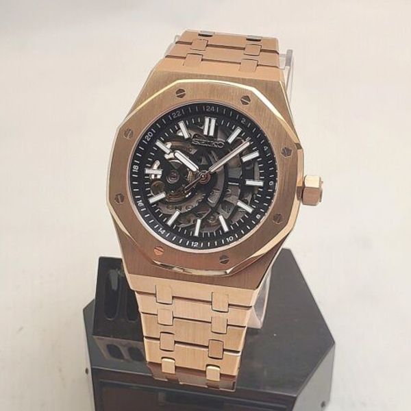 SEIKOAK SEIKO MOD ROYAL OAK BRONZE SKELETON AUTOMATIC NH35 MOVEMENT ...