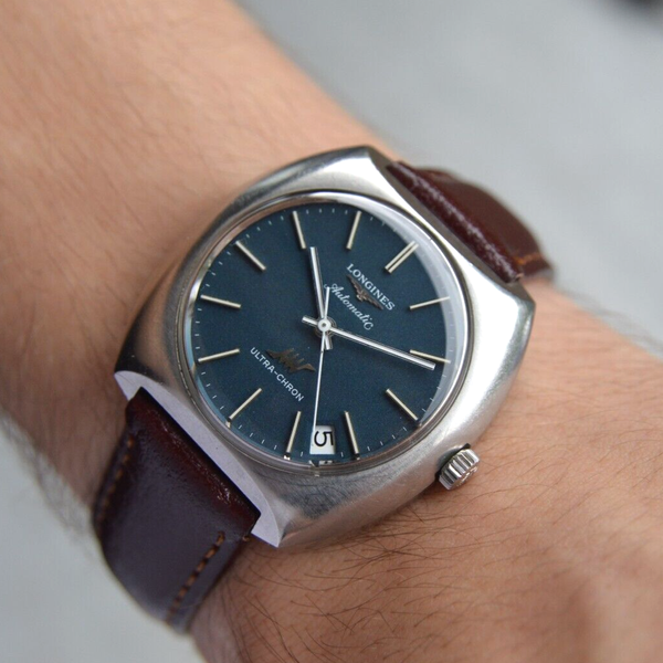 1969 Longines Ultra Chron Blue Dial Rare Men's 36,000 BPH Automatic ...