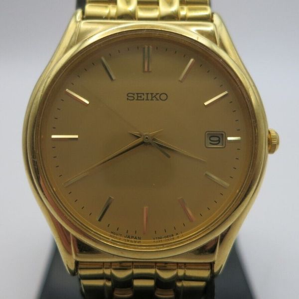 Seiko Gold-Tone Quartz Dress Watch - V732-0E08 / V732-0C49 - New Battery | WatchCharts Marketplace