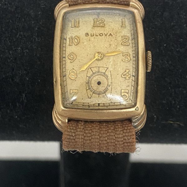 1947 BULOVA Watch 10K Rolled Gold Plate Bezel 17 Jewels USA 8AE(1946 ...