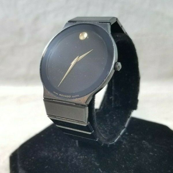 Movado Museum Ultra Thin 84-40-880-A Swiss Quartz Black Link Bracelet ...