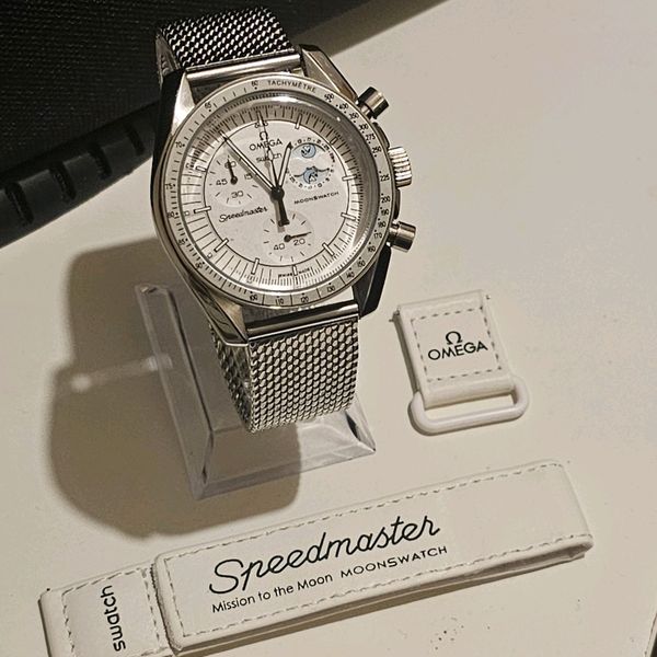 Custom OMEGA x Swatch MoonSwatch Steel MOD White Snoopy Mission to the ...