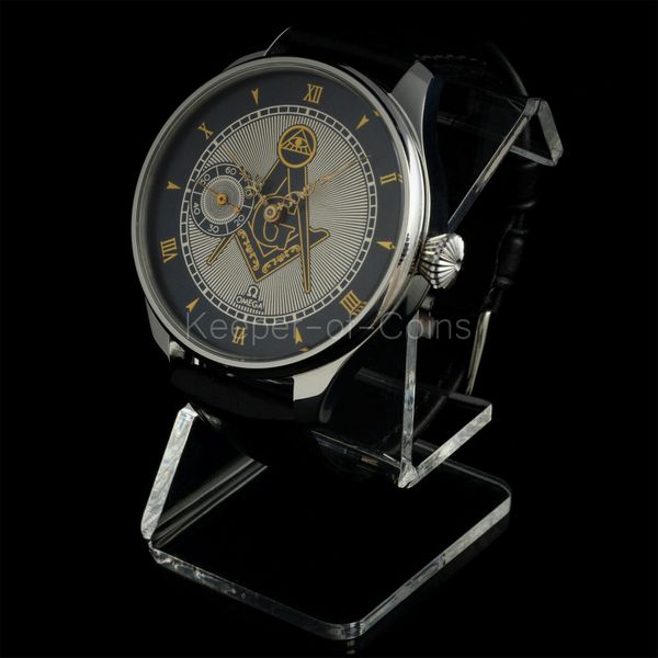 OMEGA WATCH Co MENS MASONIC SYMBOL on DIAL 16 SIZE HIGH GRADE SWISS ...