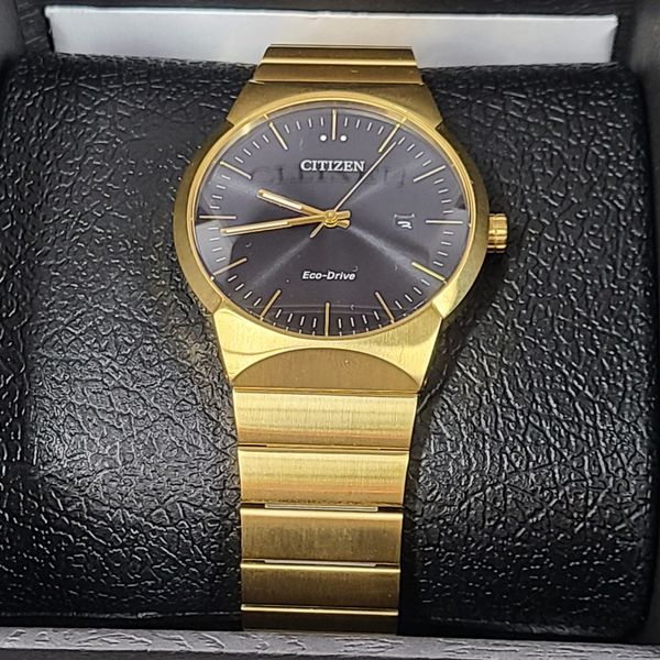 Citizen Axiom Eco-Drive Black Dial 40mm Quartz Stainless Steel Gold ...