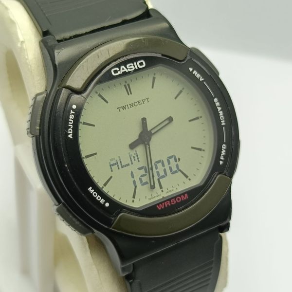 Casio Data Bank Twincept ABX-53 Quartz 1326 Ana Digi World Time Vintage ...