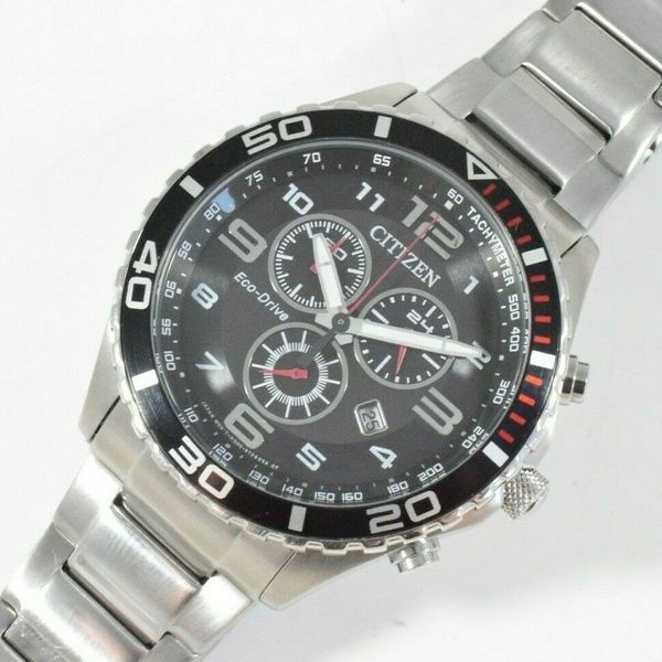 Mens Citizen Eco-Drive Stainless Steel Chronograph Watch - H500-S094542 ...
