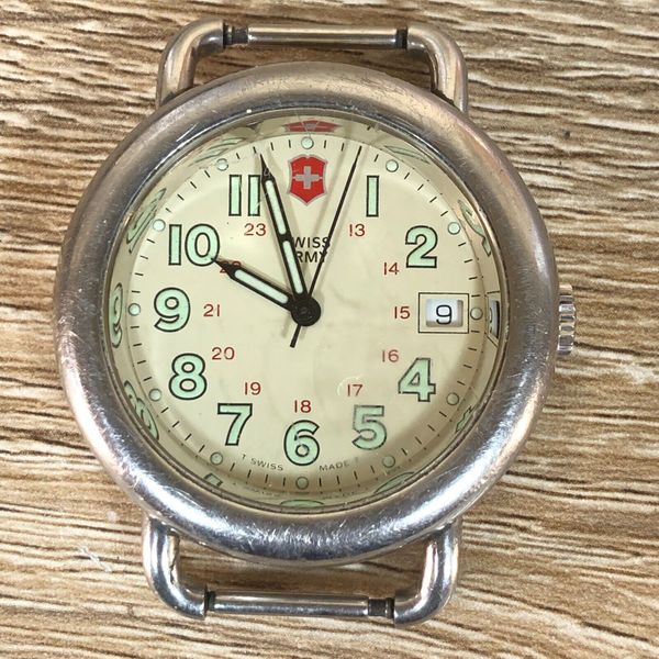Vintage Victorinox Swiss Army Mens Cavalry Field Military Date Quartz ...