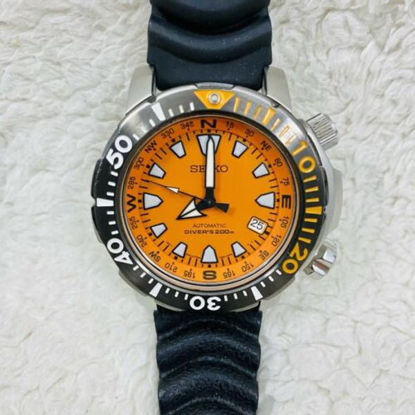 Seiko SNM037 Orange Dial Land Monster 7S35-00F0 Automatic Divers 200m ...