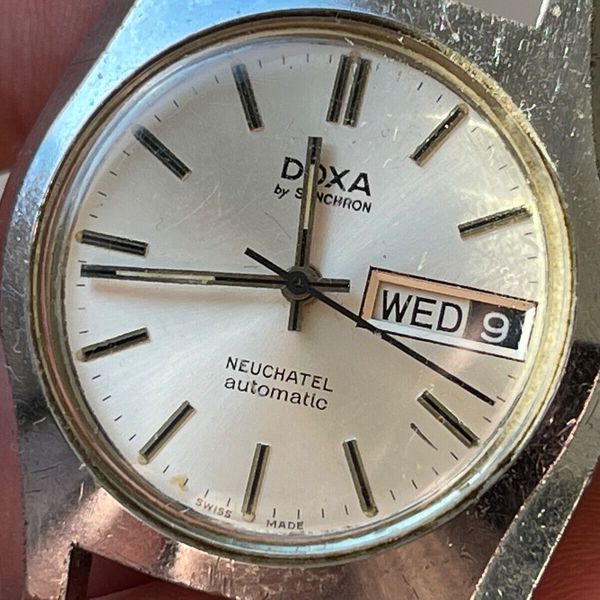 DOXA by SYNCHRON NEUCHATEL Automatic SWISS MADE Watch *70s Vintage ...