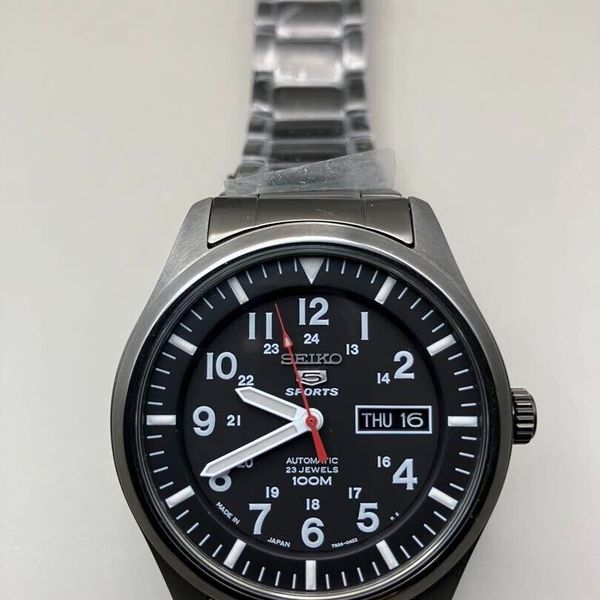 SEIKO 5 Sports SNZG17J1 Military All Black | WatchCharts Marketplace
