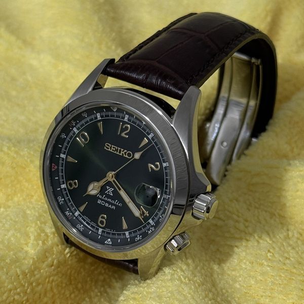 *MINT* SEIKO PROSPEX SPB121 ALPINIST GREEN DIAL W LEATHER STRAP ...