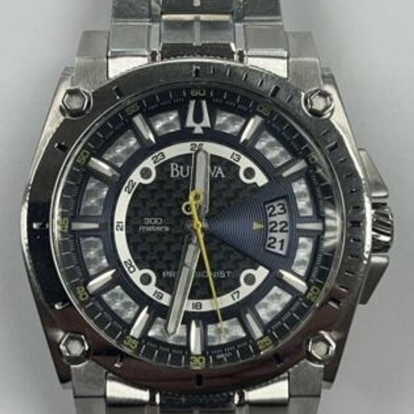 Large Bulova Precisionist 300M Quartz Mens Wristwatch C877699 Works ...