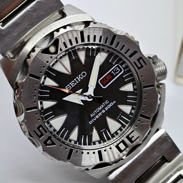 Seiko Black Monster 2nd gen SRP307K1 No reserve Japan airdiver prospex ...