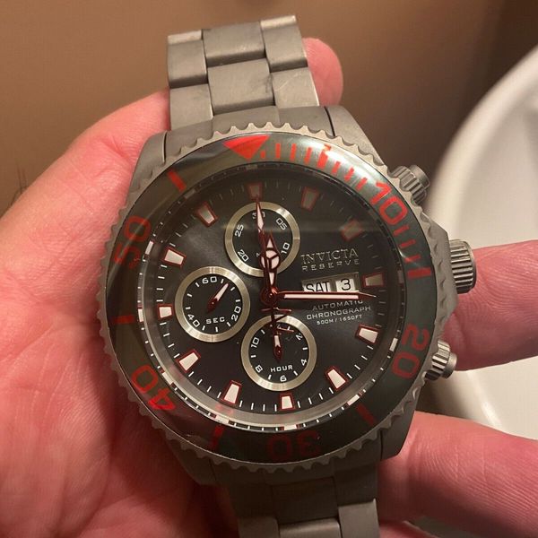 INVICTA SWISS MADE PRO DIVER MODEL 23377 25J AUTO CHRONO TITANIUM ...