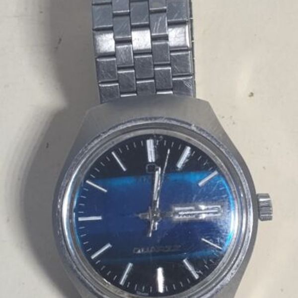 Vintage 1970s Timex Q Blue Face Quartz Gents Watch Original A Cell.New ...