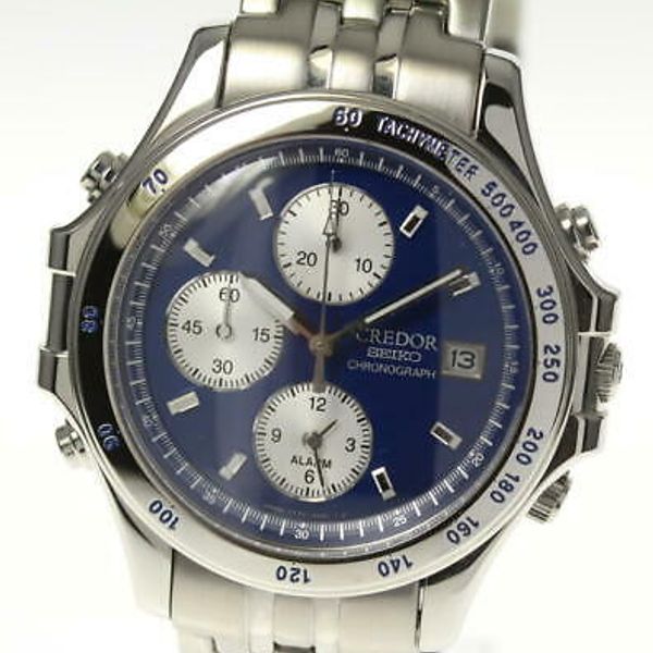 SEIKO Credor Pacific Chronograph 7T72-6A10 Quartz Men's Wrist Watch ...