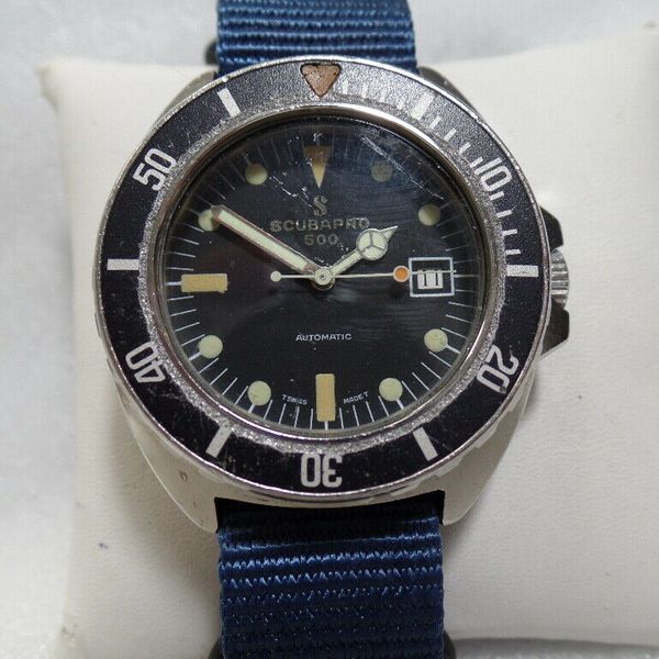 Vintage Scubapro 500 Diver Automatic Rotating Bezel Screw down Crown 70 ...