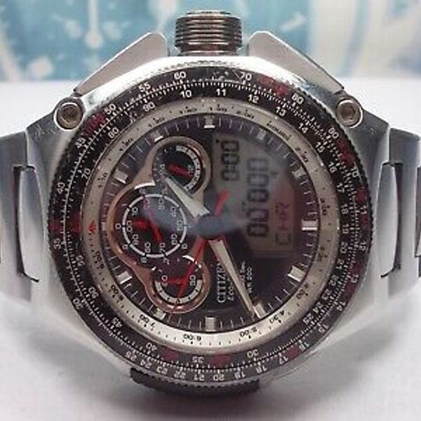 CITIZEN PROMASTER ECO-DRIVE SUPER CHRONOGRAPH WORLD TIME MEN'S WATCH ...