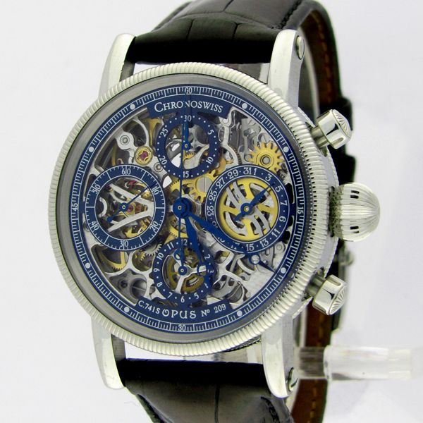 FS: Chronoswiss Opus Skeleton Automatic Chronograph CH7523 Blue Steel ...