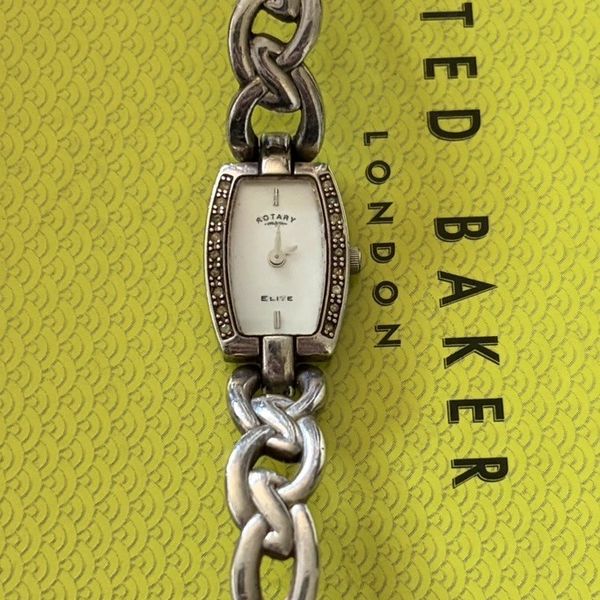 Rotary Elite Sterling Silver Hallmarked Ladies Bracelet Watch Needs ...