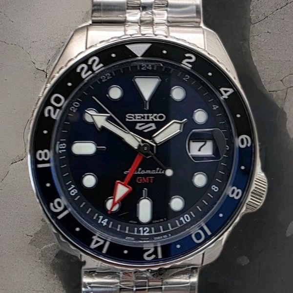 Seiko 5 Sports SKX GMT Series SSK003K1 Blue Dial Blueberry Batman Bezel ...