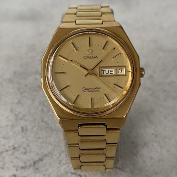 1978 Omega Seamaster Octagon 166.0260 Automatic Cal.1020 Day Date Watch ...