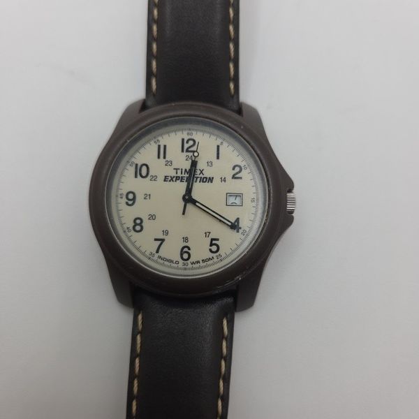 Timex Indiglo Watch Mens Expedition WR50M NEW BATTERY WORKS Genuine ...
