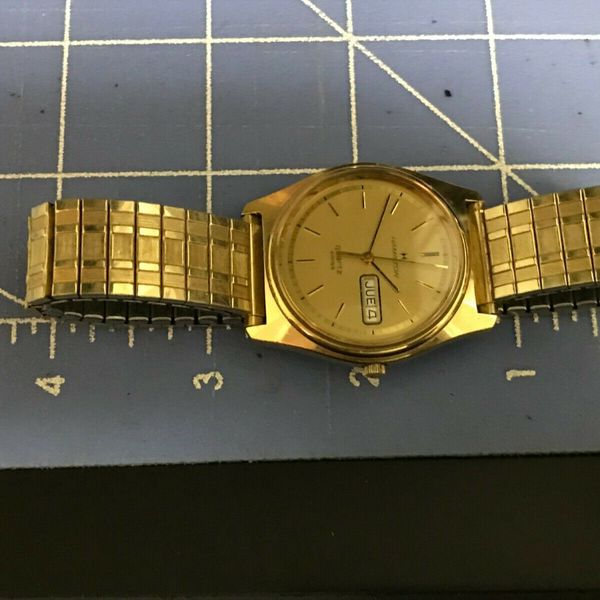 Vintage Working Men's HAMILTON 9956 Swiss Quartz Day Date Gold Tone Dress Watch | WatchCharts ...
