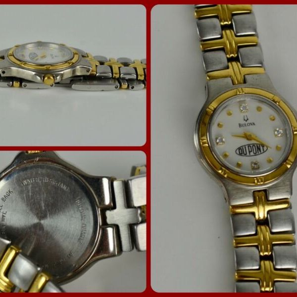 Vtg Bulova Du Pont Retirement Watch Women’s Quartz Analog Silver Gold ...
