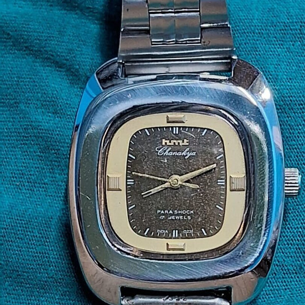 Rare HMT Chanakya Brown Square 17 Jewels Hand Winding Men's Wrist Watch ...
