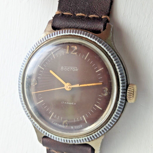 Vostok USSR Classic 80s Soviet Retro 2409 Brown Mechanical Serviced ...
