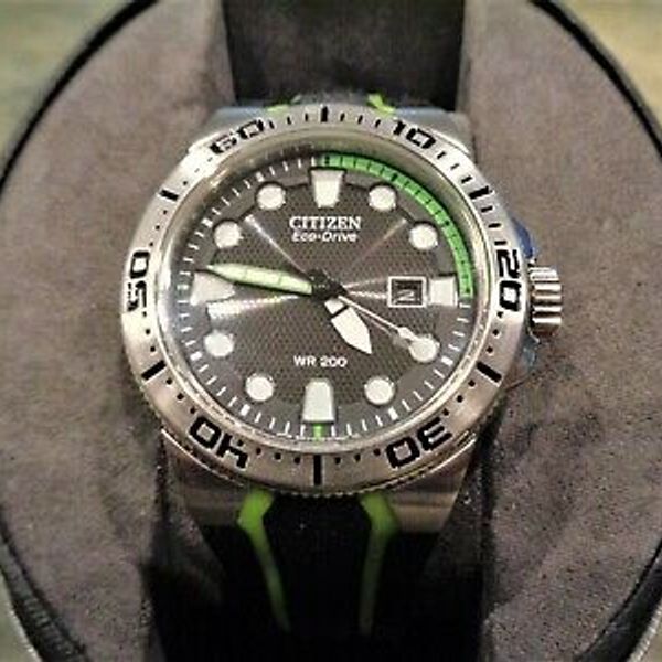 Vintage Citizen Eco-Drive WR200 Dive Watch GN-4-S E168-S080100 BN0090 ...
